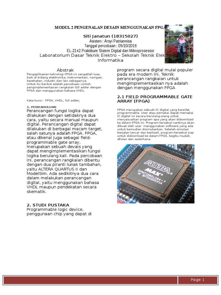Modul 2 Pengenalan Desain Menggunakan Fpga | PDF