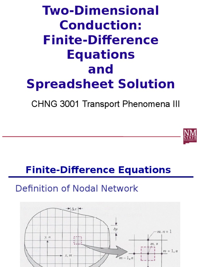 2-D Conduction - Finite-Difference Method Lecture | PDF | Spreadsheet ...