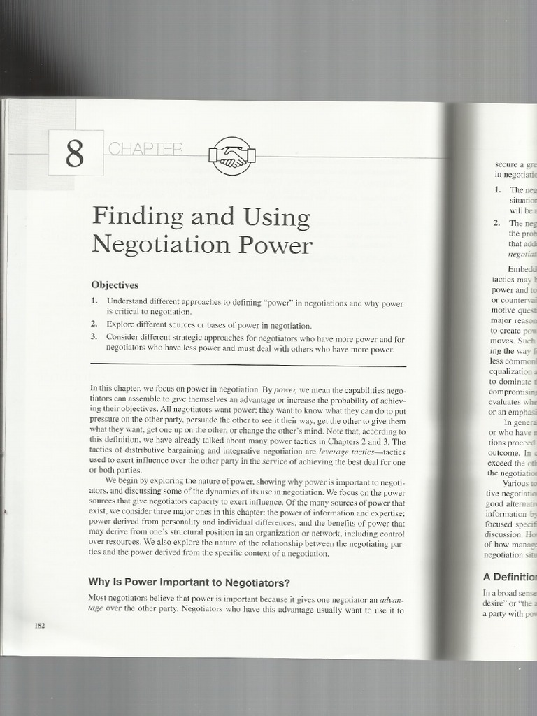 Essentials of Negotiations Chapter8 - 6th-Edition | PDF
