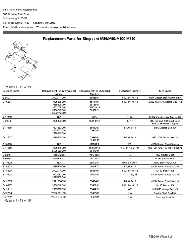 Replacement Parts For Sheppard M80-M90-M100-M110 PDF | PDF