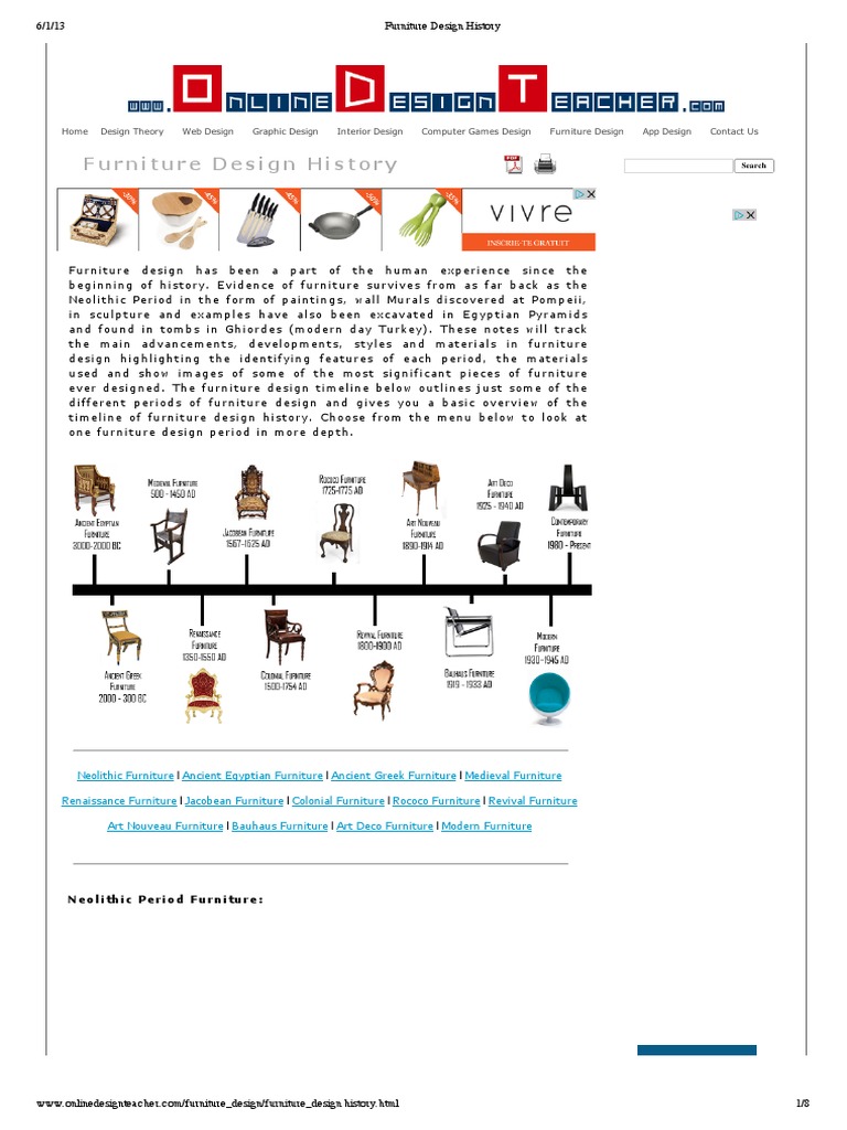 Furniture Design History | PDF | Furniture | Aesthetics