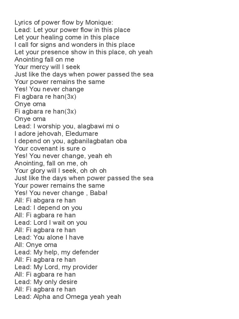 Power Flow by Monique | PDF