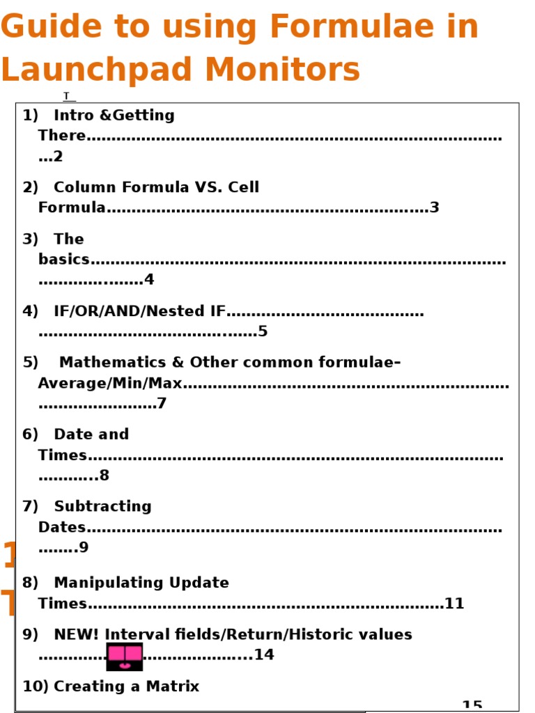 Bloomberg Launchpad Formula Guide | PDF | Microsoft Excel | Multiplication