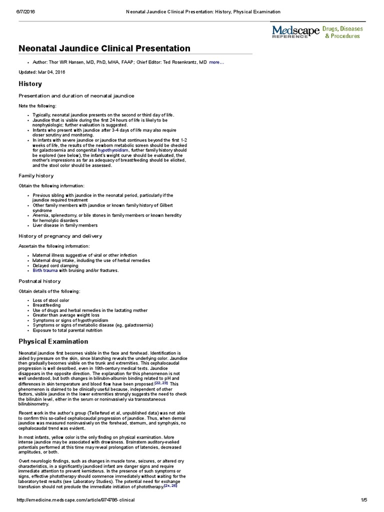 Neonatal Jaundice Clinical Presentation_ History, Physical Examination ...