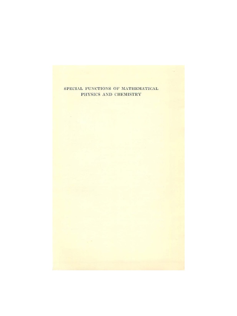 Sneddon I.N - Special Functions of Mathematical Physics and Chemistry ...
