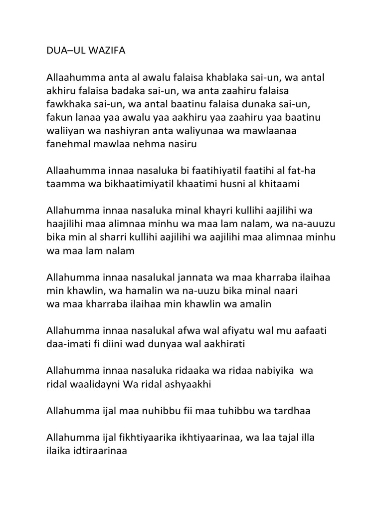 Wazifa Prayer Pdf Pdf