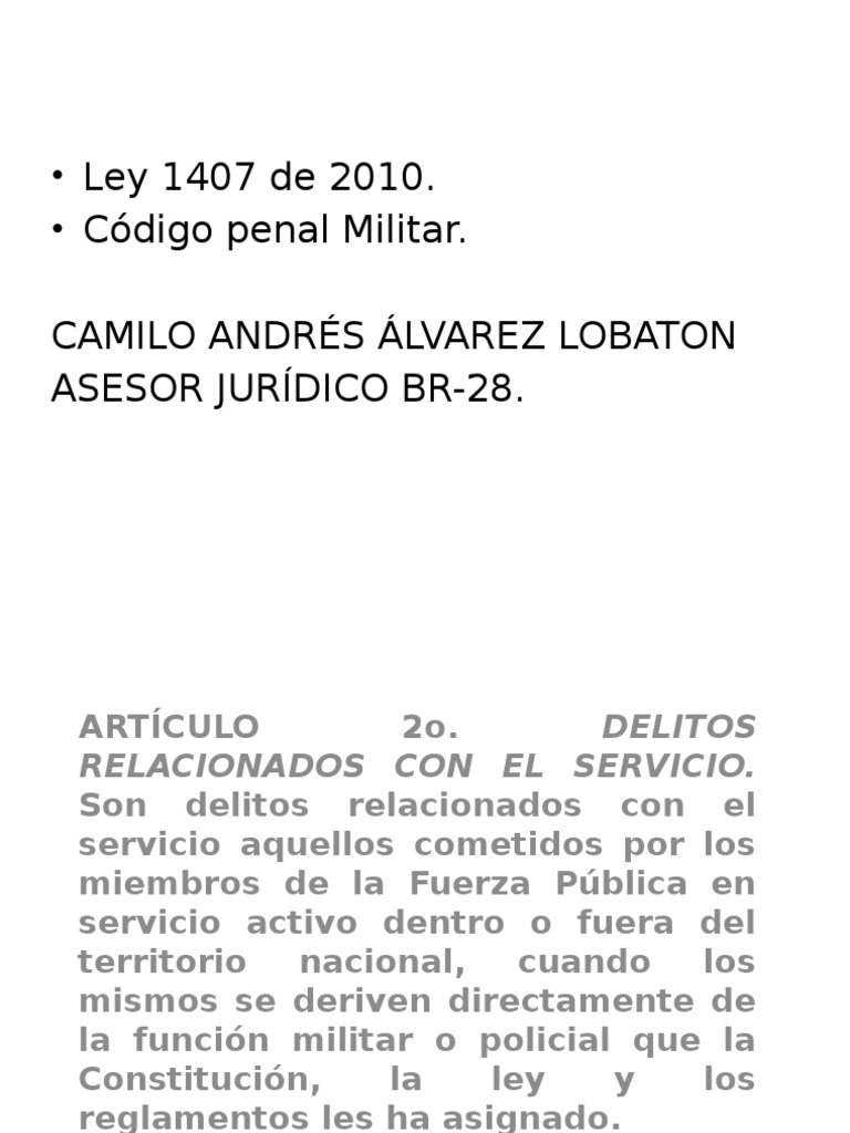 Ley 1407 2010 | PDF | Castigos | Policía