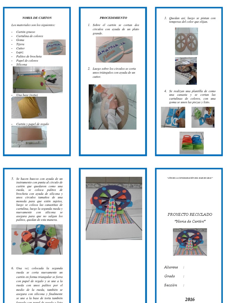 Triptico Noria de Carton | PDF | Artesanías | Impresión