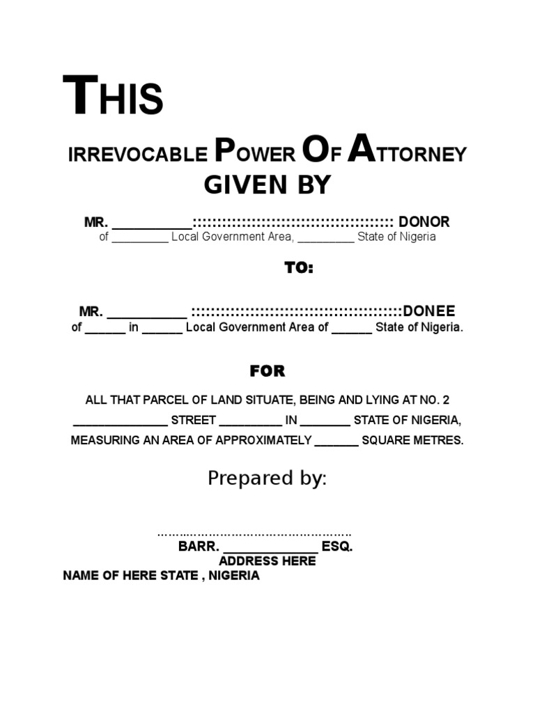 Poa | PDF | Power Of Attorney | Deed