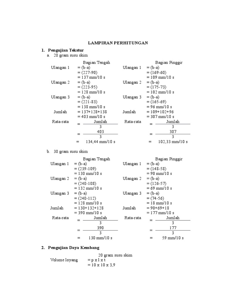 Lampiran Perhitungan | PDF