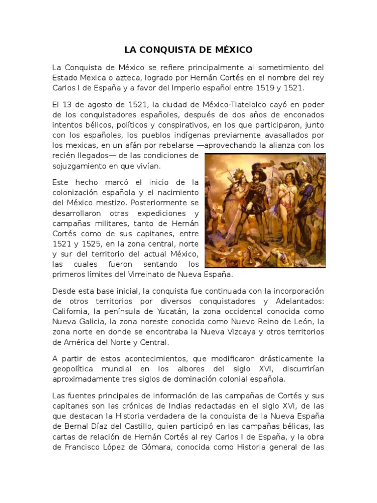 La Conquista de México | PDF | Hernán Cortés | Nueva españa