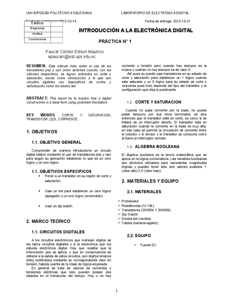 Electronica Digital | PDF | Transistor | Electrónica