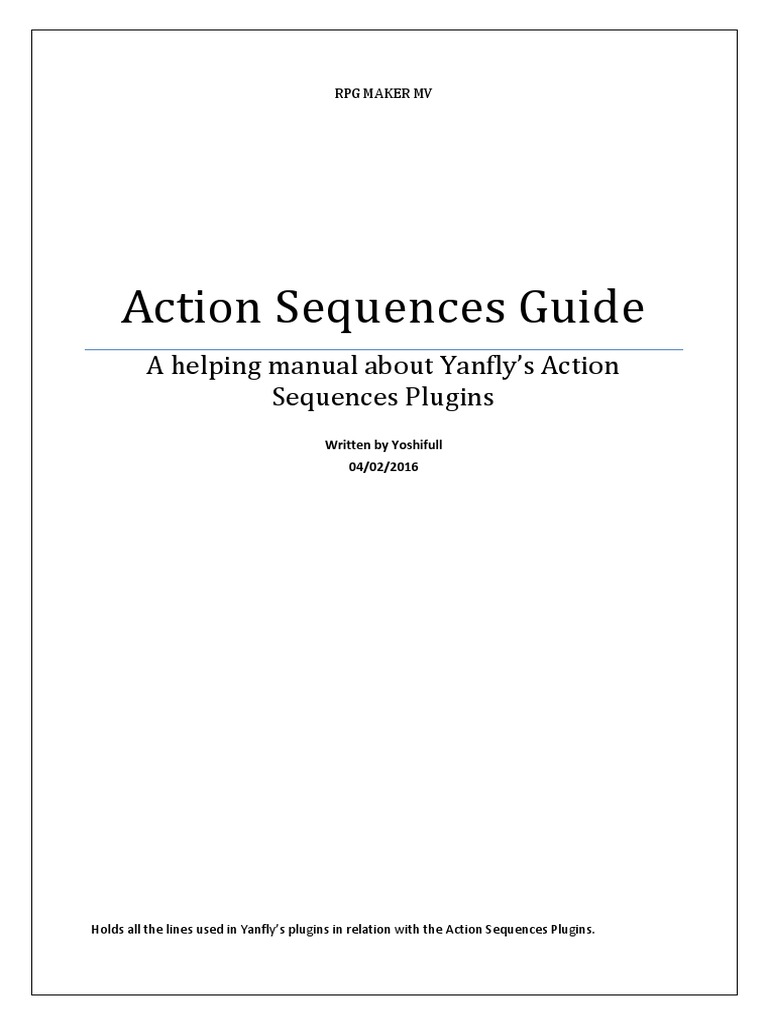 RPG Maker MV - Action Sequence | PDF | Variable (Computer Science) | Camera