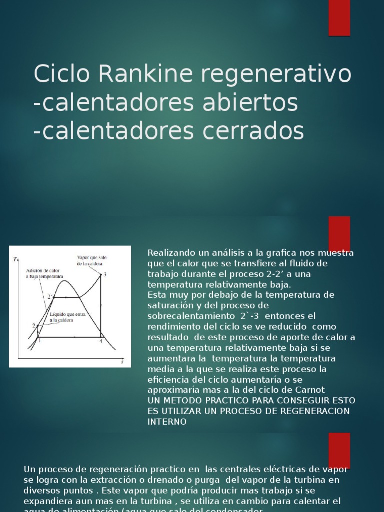 Ciclo Rankine Regenerativo | PDF | Agua | Calor