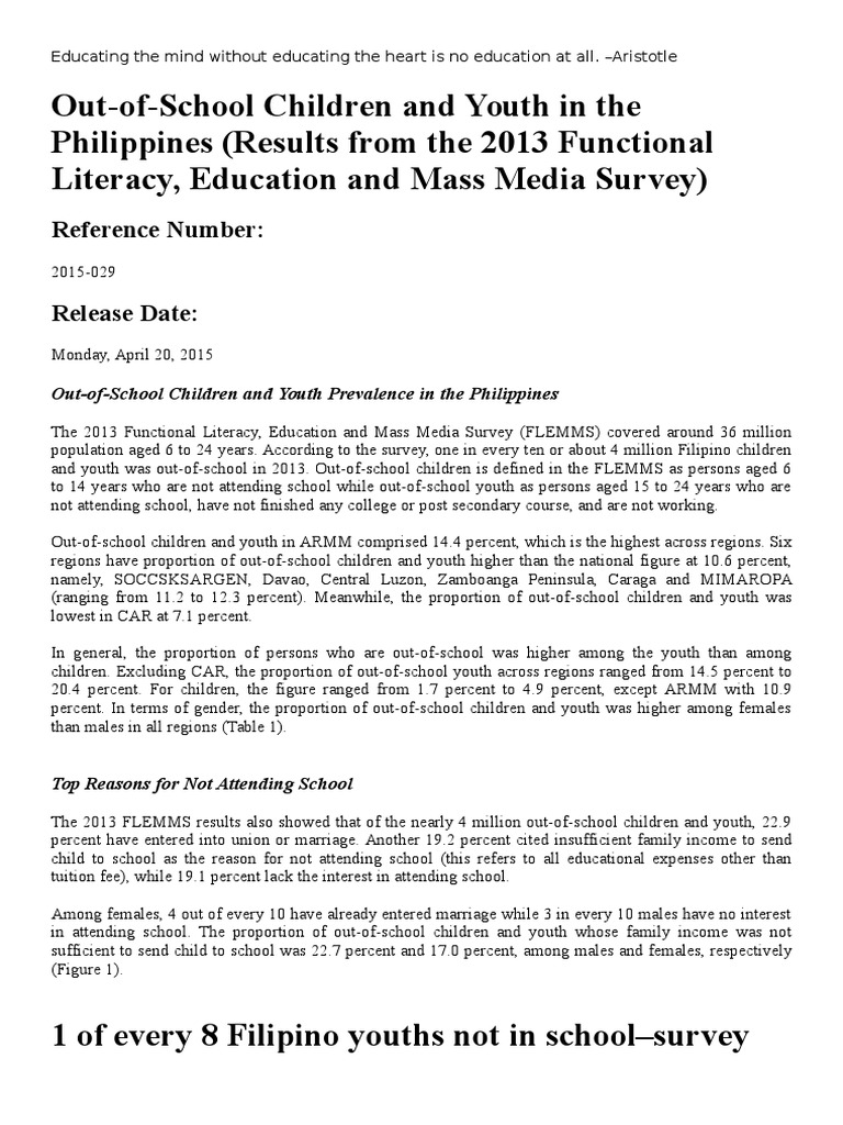 Educating The Mind Without Educating The Heart Is No Education at All | PDF | Education Reform ...