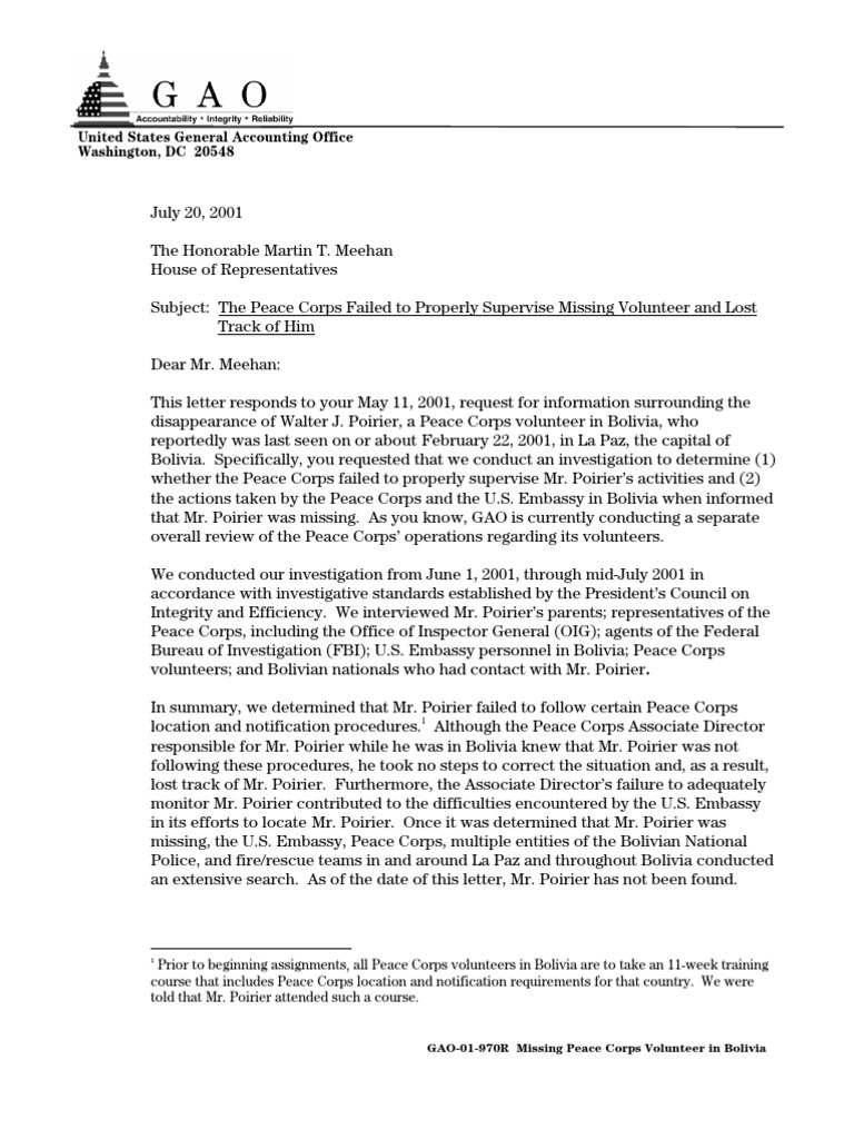 Walter J. Poirier Bolivia Murder | PDF | Peace Corps | Bolivia