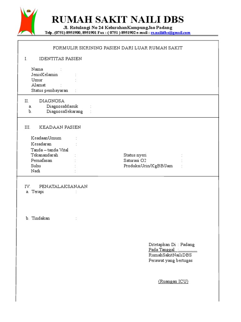Formulir Rumah Sakit Formulir Rumah Sakit