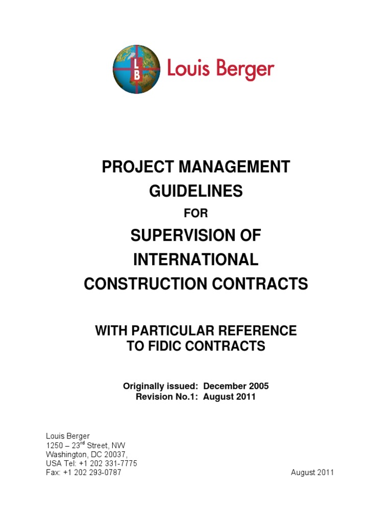 Project Management Guidelines for International Construction Contracts ...