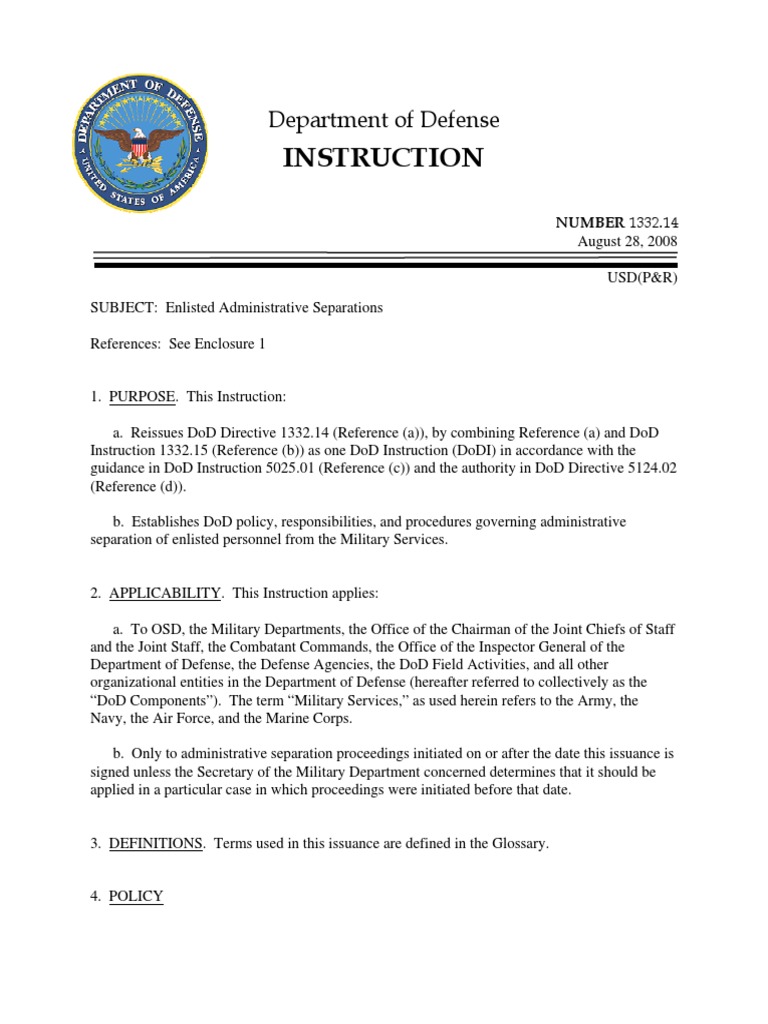 Enlisted Administrative Separations Guide | PDF | United States ...