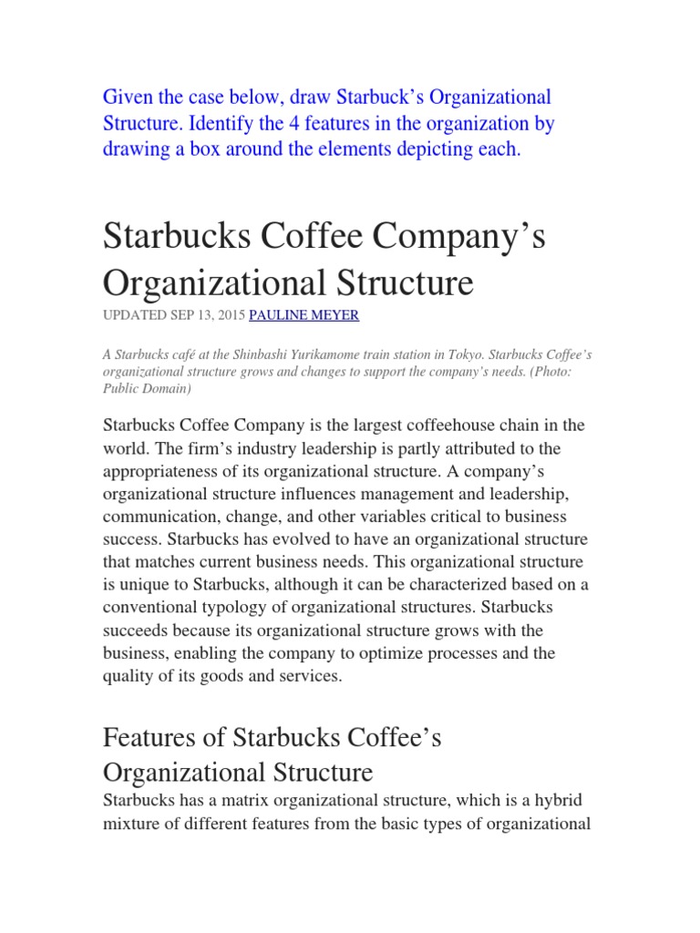 Starbucks Coffee Company's Organizational Structure | PDF ...