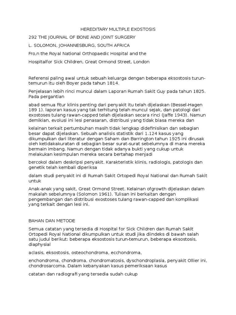 Hereditary Multiple Exostosis | PDF
