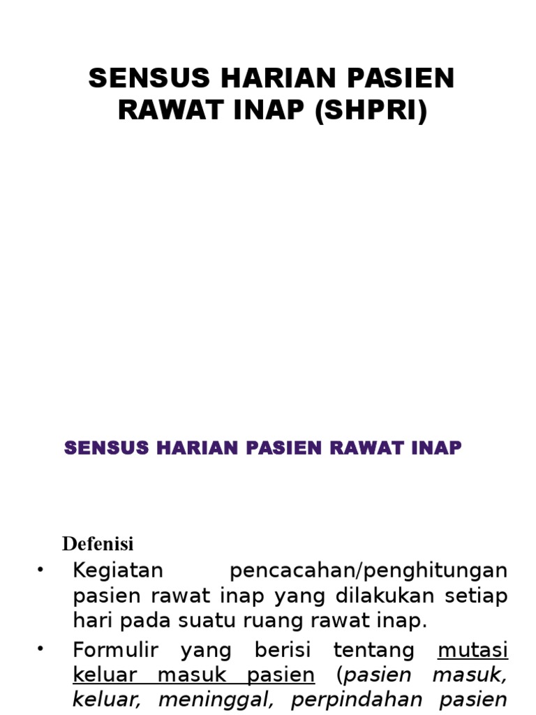 Sensus Harian Rawat Inap | PDF