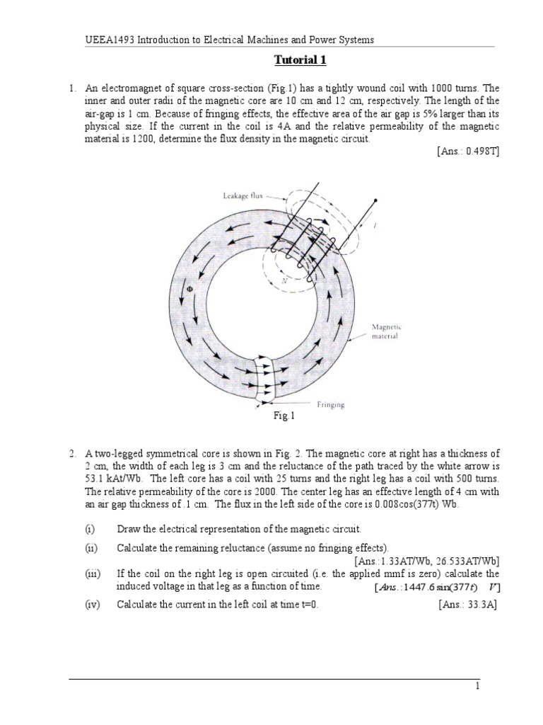 Introduction to Electrical Machines Power Systems Tutorial | PDF