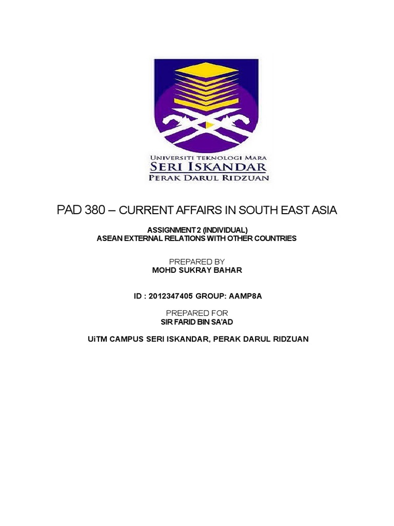 Pad 380 ASEAN EXTERNAL RELATION | PDF | Association Of Southeast Asian ...