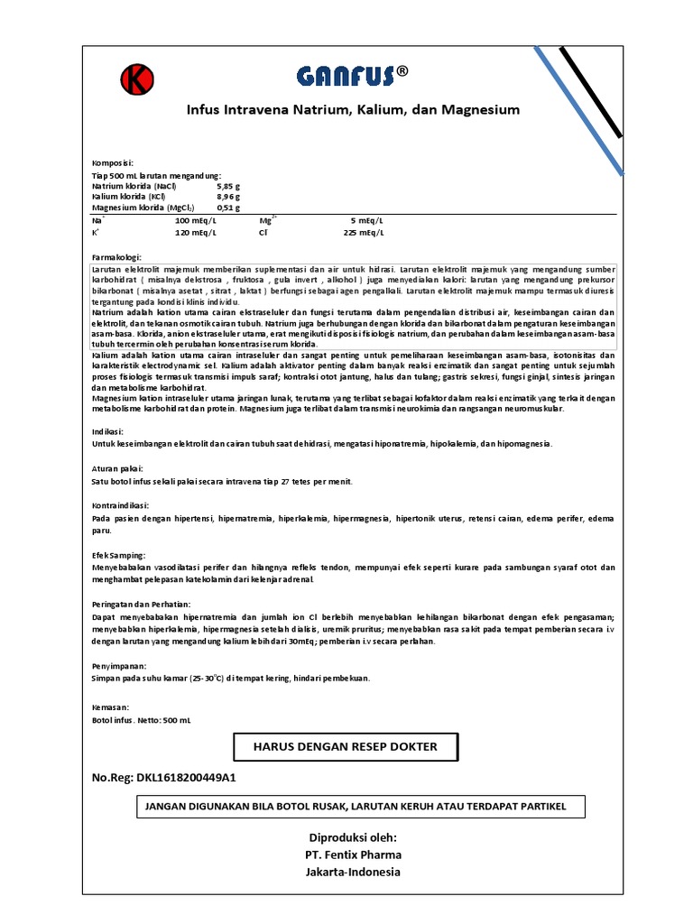 Contoh Brosur, Etiket Sediaan Infus | PDF