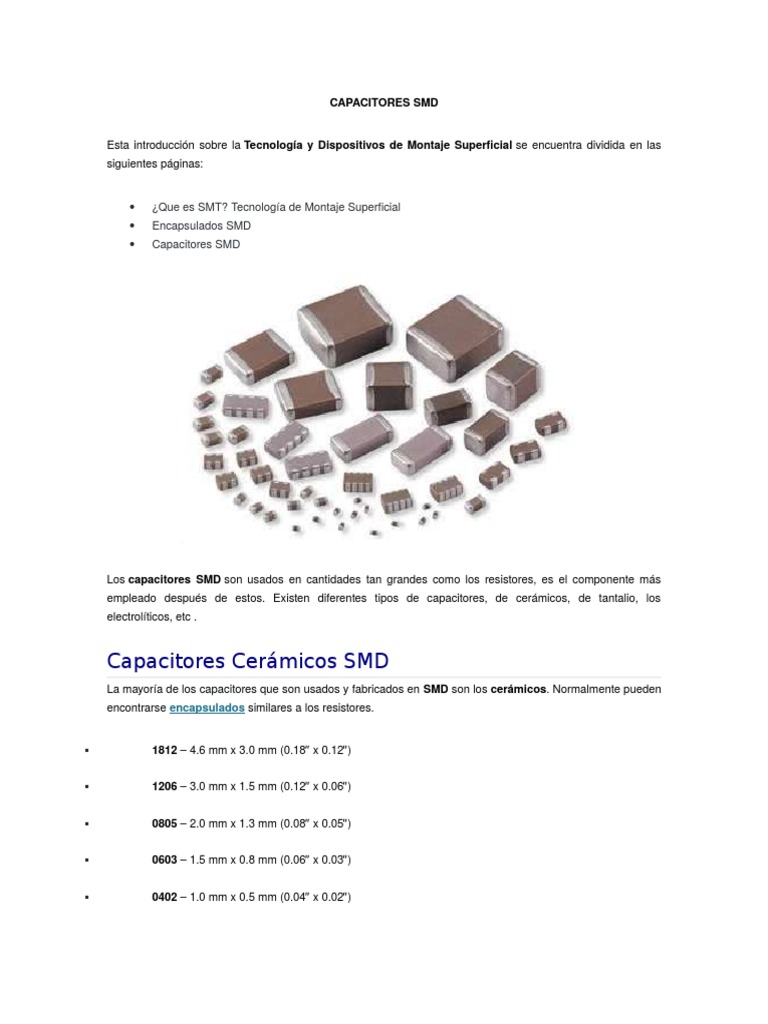 Capacitores SMD: Guía Básica | PDF | Condensador | Resistor