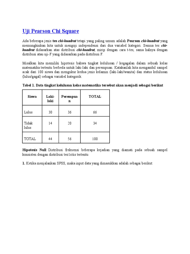Uji Pearson Chi | PDF