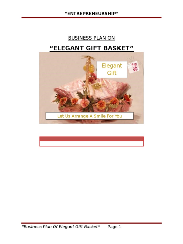 Business Plan On Elegant Gift Basket | PDF | Sales | Market (Economics)