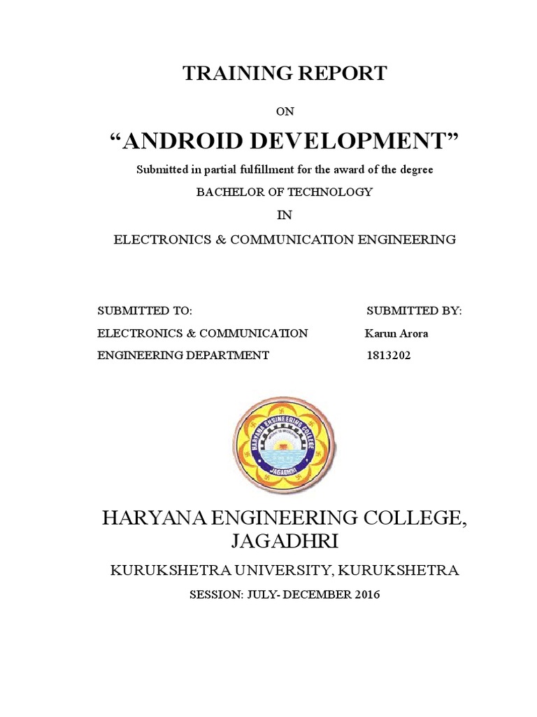 "Android Development": Training Report | PDF | Feasibility Study ...