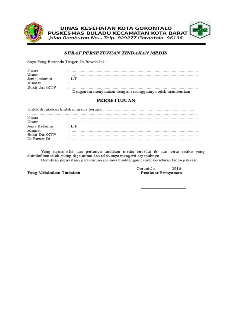 Surat Persetujuan Medis | PDF