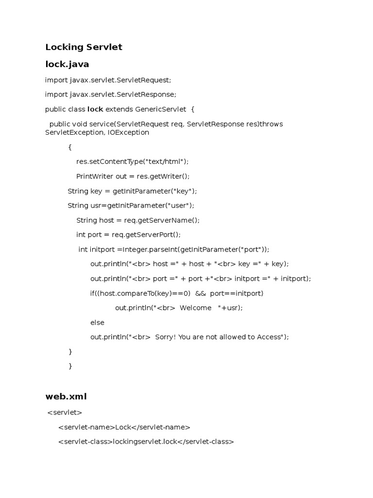 Locking Servlet And Session Tracking Hit Count Pdf Java Servlet Computer File Formats
