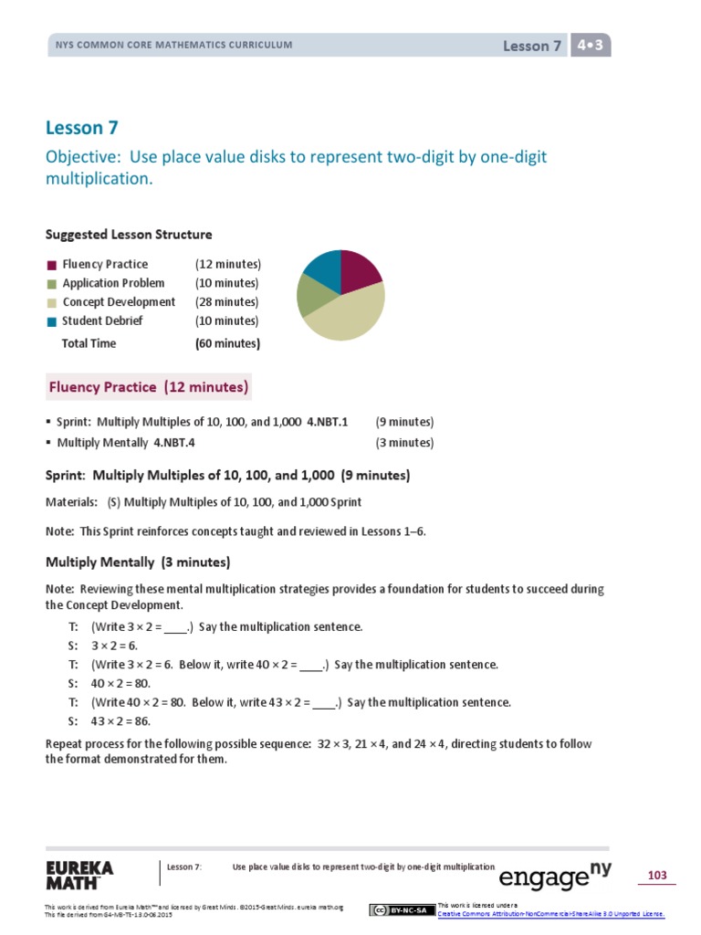 Math g4 m3 Topic C Lesson 7 | PDF | Common Core State Standards Initiative | Multiplication