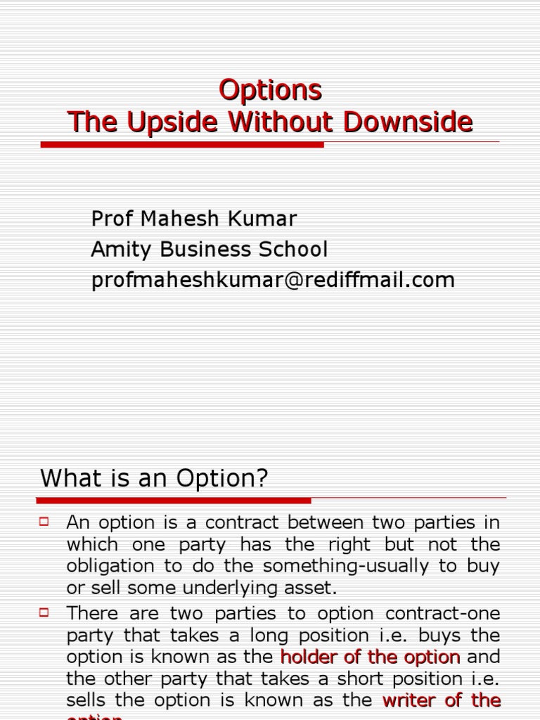 Options The Upside Without Downside | Download Free PDF | Option ...