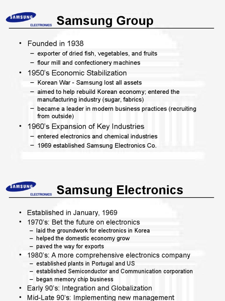 Samsung History | PDF | Samsung | Samsung Electronics