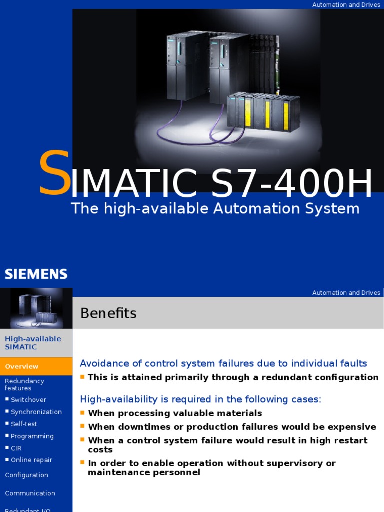 Simatic S7-400H | Input/Output | Automation