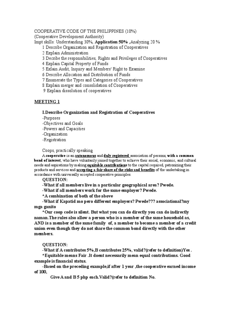 Cooperative Code of the Philippines | Board Of Directors | Financial Audit