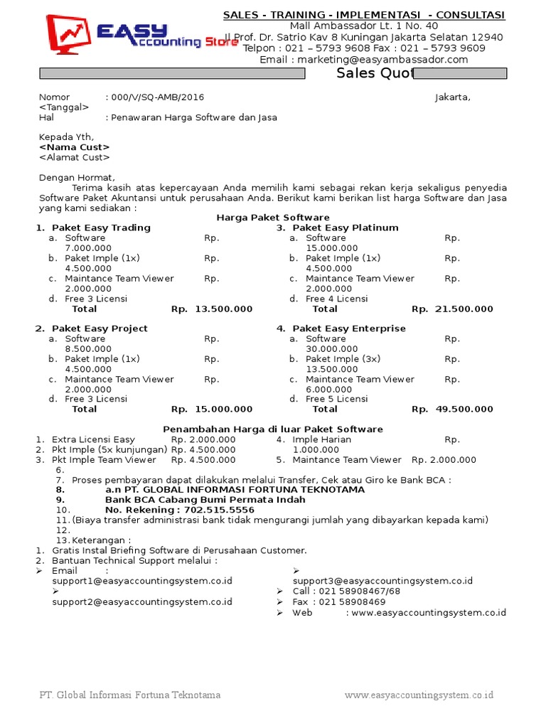 Sales Quotation | PDF | Pengelolaan Keuangan & Uang | Komputer