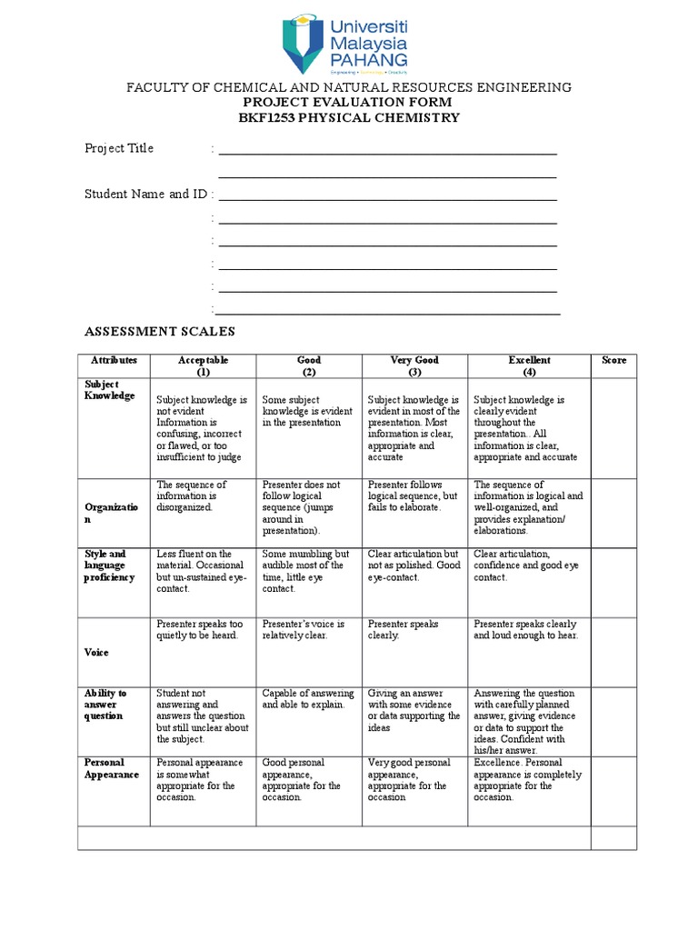 Rubric For Poster Presentation | PDF
