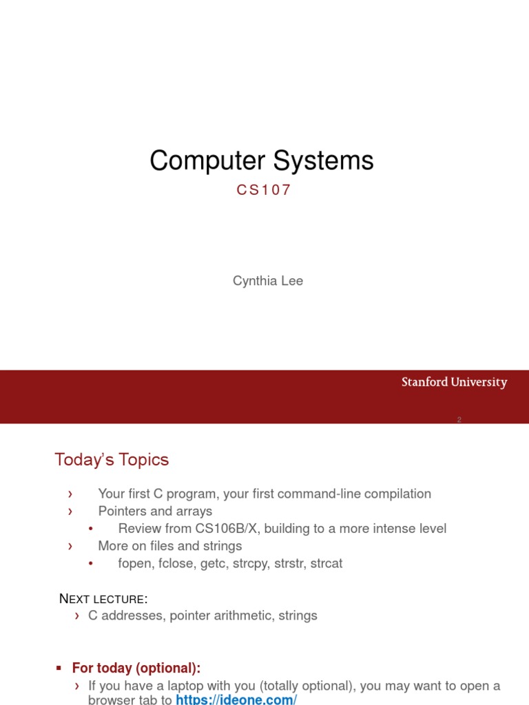 Lect 2 Pdf C Programming Language Pointer Computer Programming 