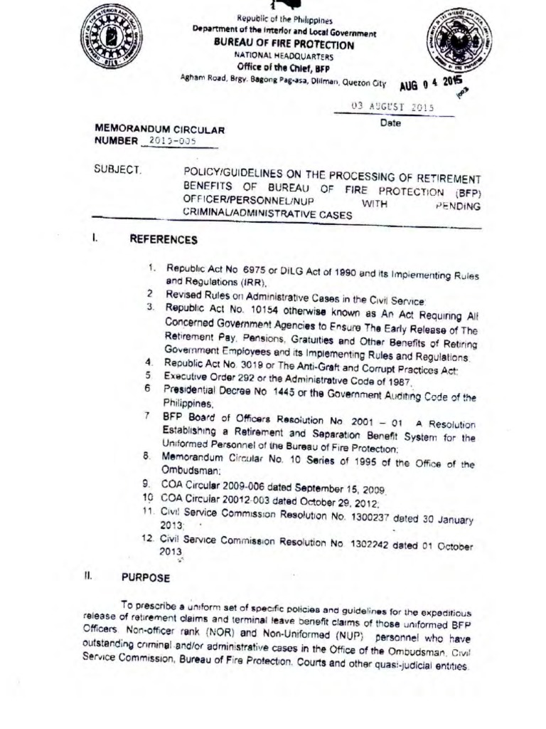 08052015memo BFP | PDF | Public Sphere | Retirement