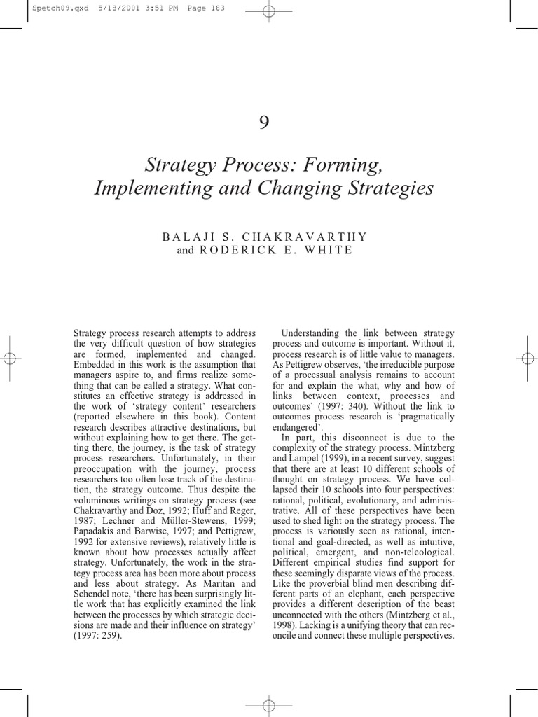Forming, Implementing, and Changing Strategies | PDF | Strategic ...