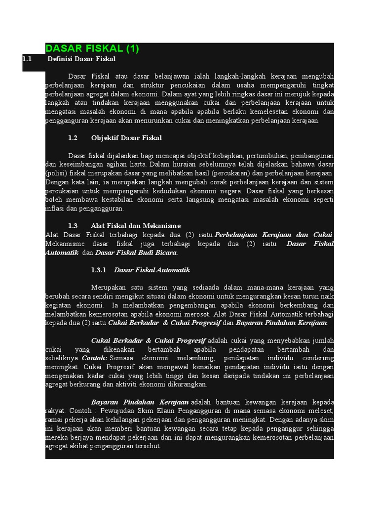 Dasar Fiskal | PDF