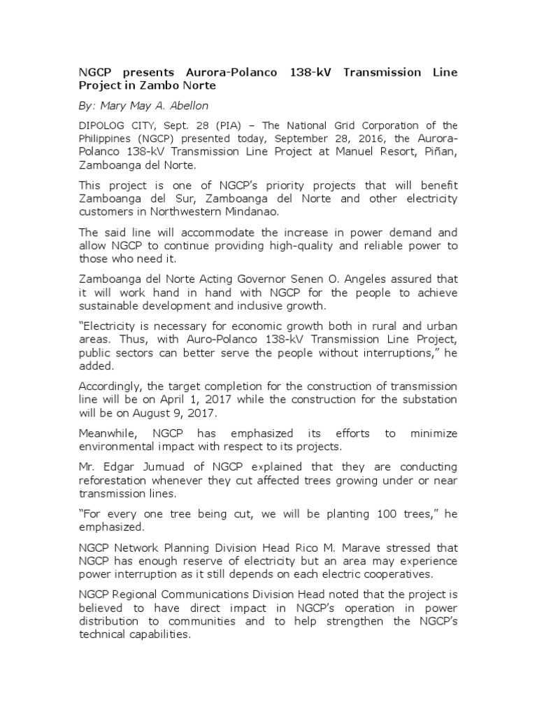 Aurora-Polanco 138-kV Line Project Update | PDF | Computers