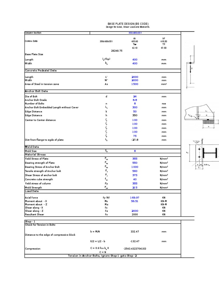 Base Plate Design | PDF | Strength Of Materials | Structural Steel