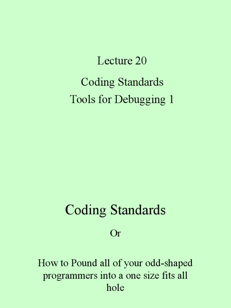 Coding Standards Tools For Debugging 1 | PDF | Variable (Computer ...