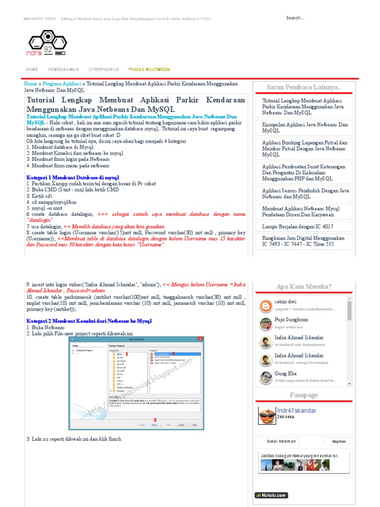 Tutorial Lengkap Membuat Aplikasi Parkir Kendaraan Menggunakan Java ...
